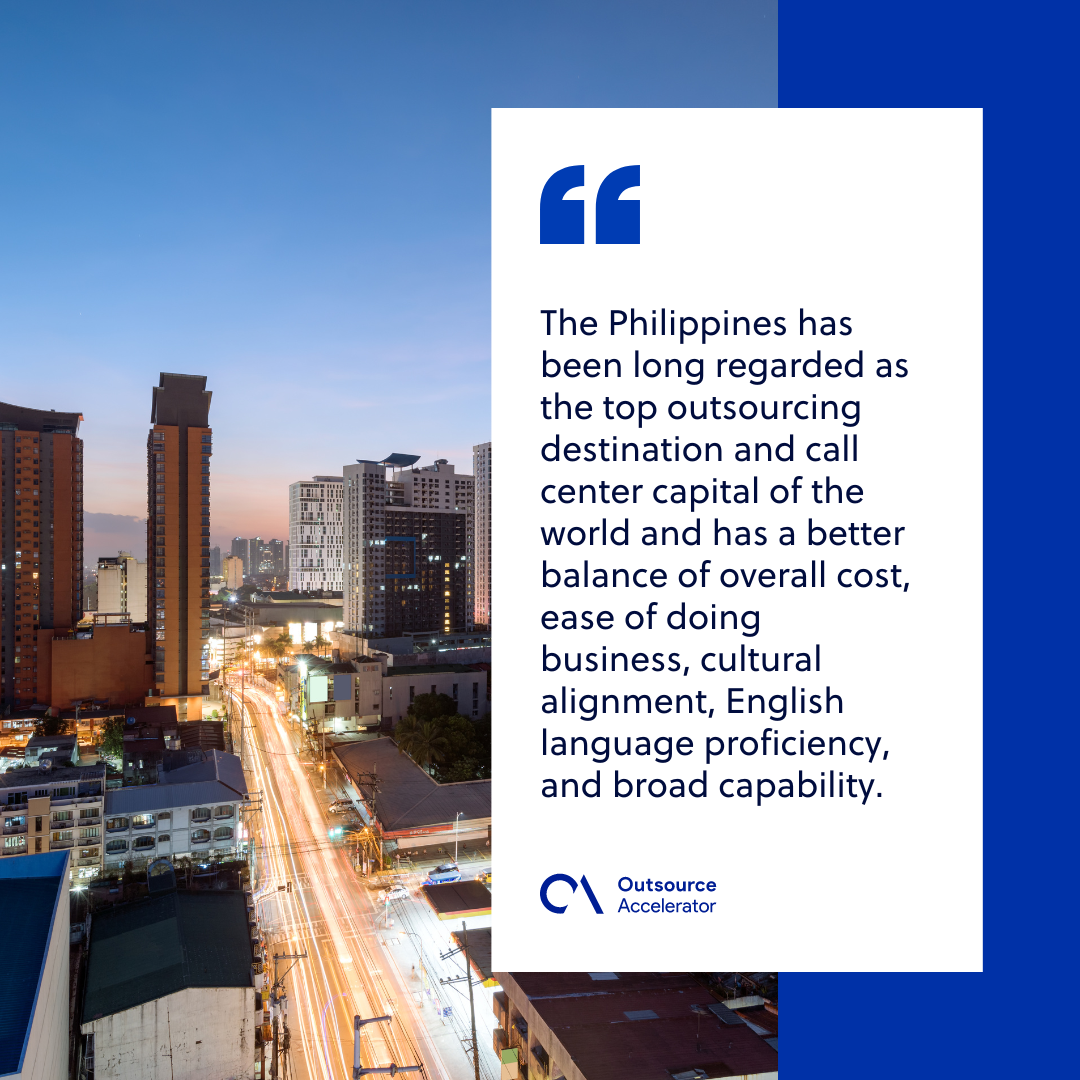 Outsourcing to the Philippines, the top destination | Outsource Accelerator