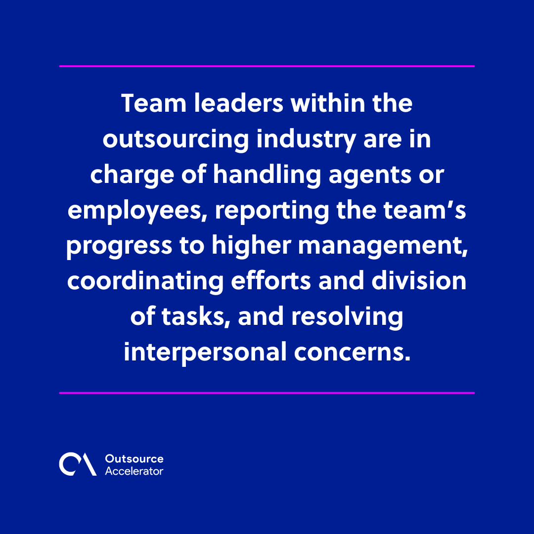 Team Leader | Outsourcing Glossary | Outsource Accelerator