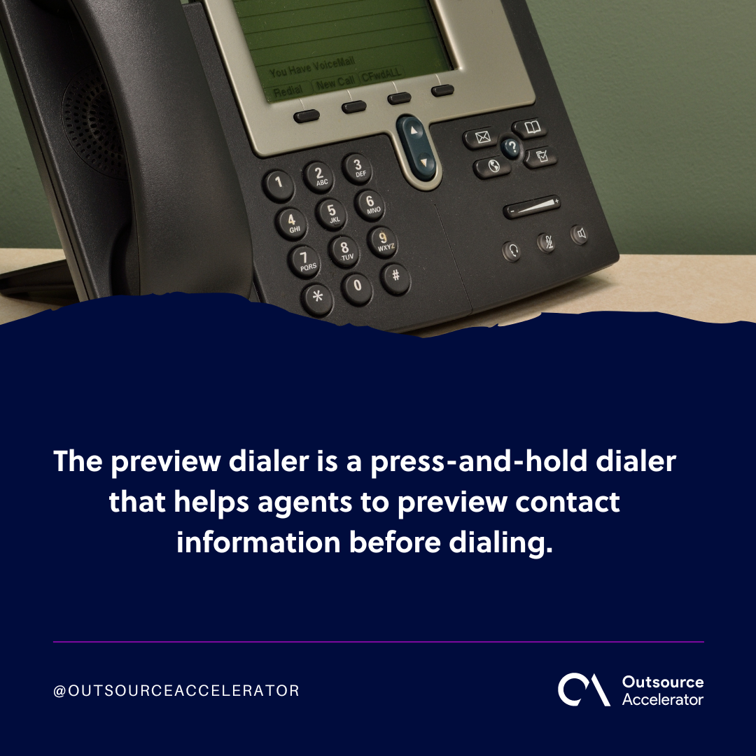 Preview Dialer | Outsourcing Glossary | Outsource Accelerator