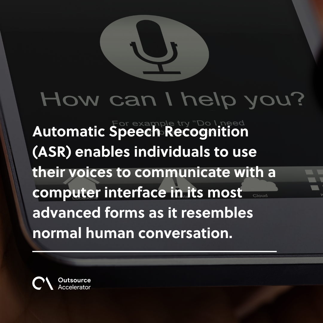 Automatic speech recognition | Outsourcing Glossary | Outsource Accelerator