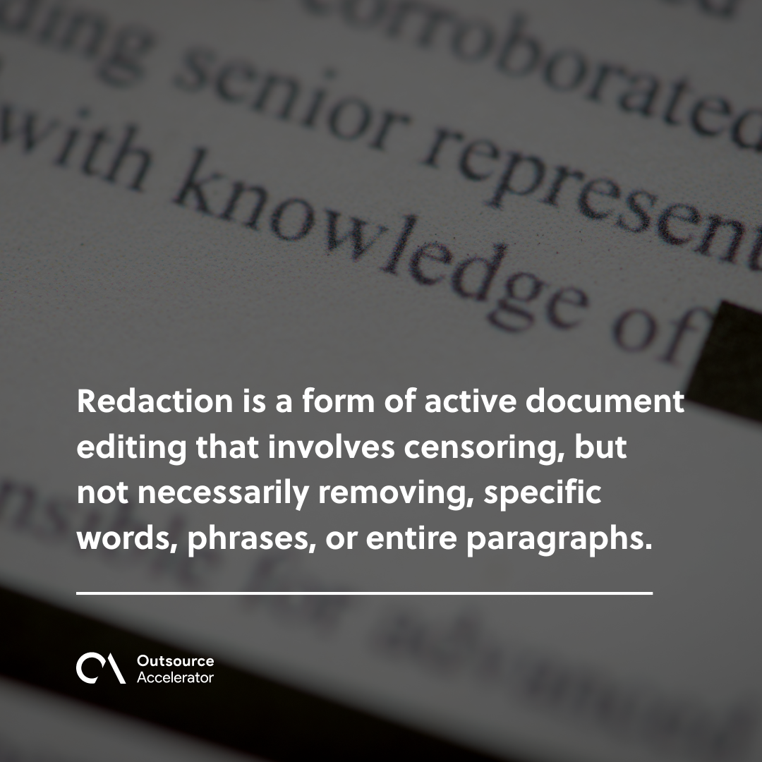 Redaction | Outsourcing Glossary | Outsource Accelerator