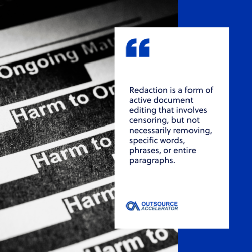 Redaction | Outsourcing Glossary | Outsource Accelerator