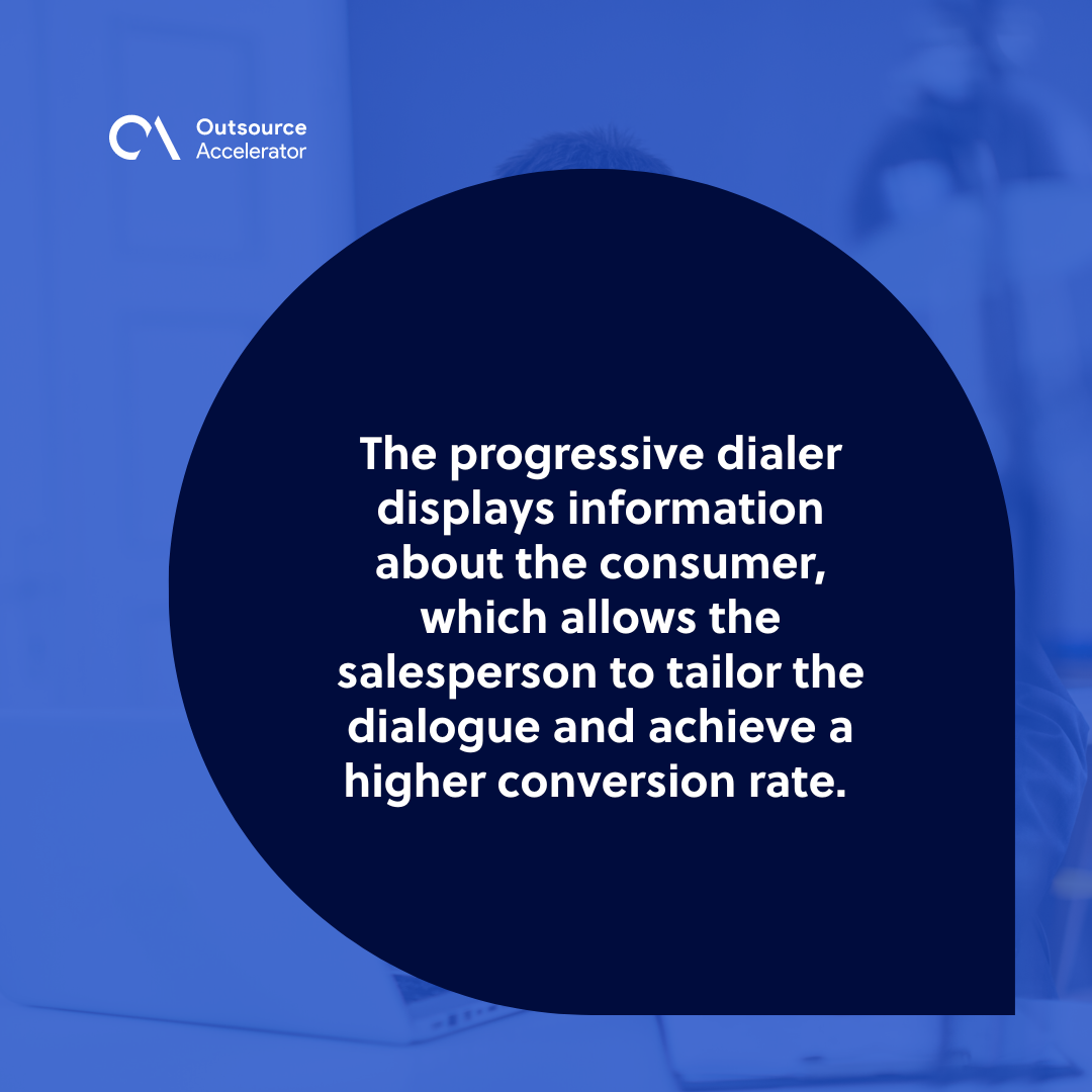 Progressive dialer | Outsourcing Glossary | Outsource Accelerator