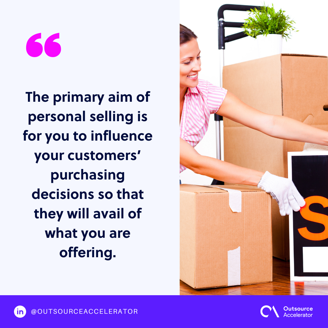 6 personal selling techniques to bring your A-game in sales | Outsource ...