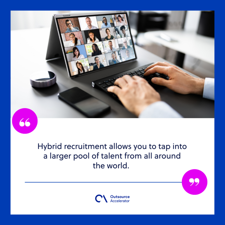 Hybrid recruitment: Definition, pros, and cons | Outsource Accelerator Hybrid recruitment: Definition, pros, and cons | Outsource Accelerator