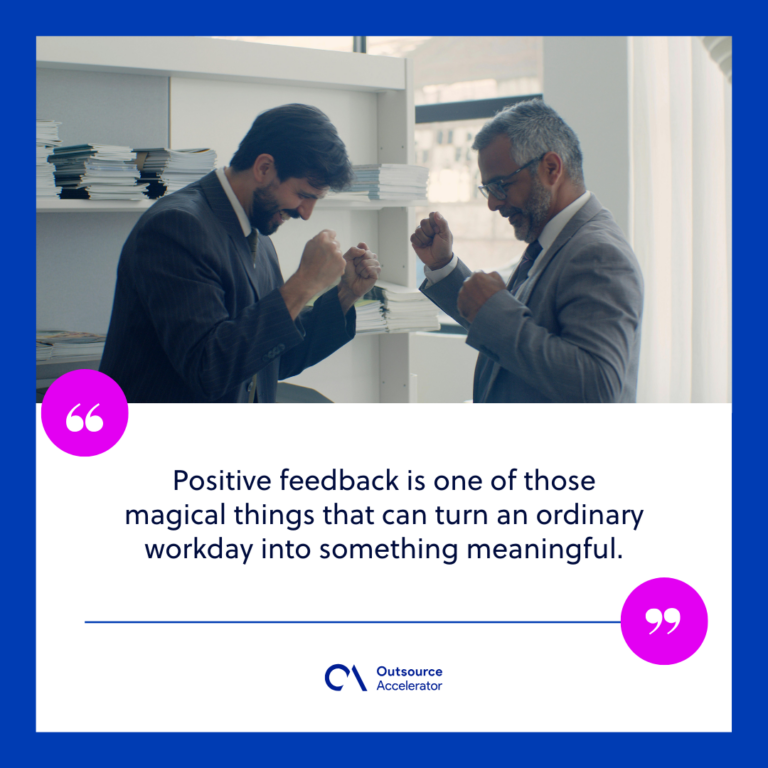 50 positive feedback examples to inspire and motivate your team | Outsource Accelerator