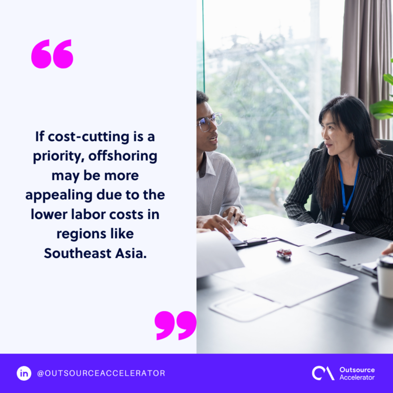 Offshoring vs. Nearshoring: Your quick guide for scalable growth | Outsource Accelerator